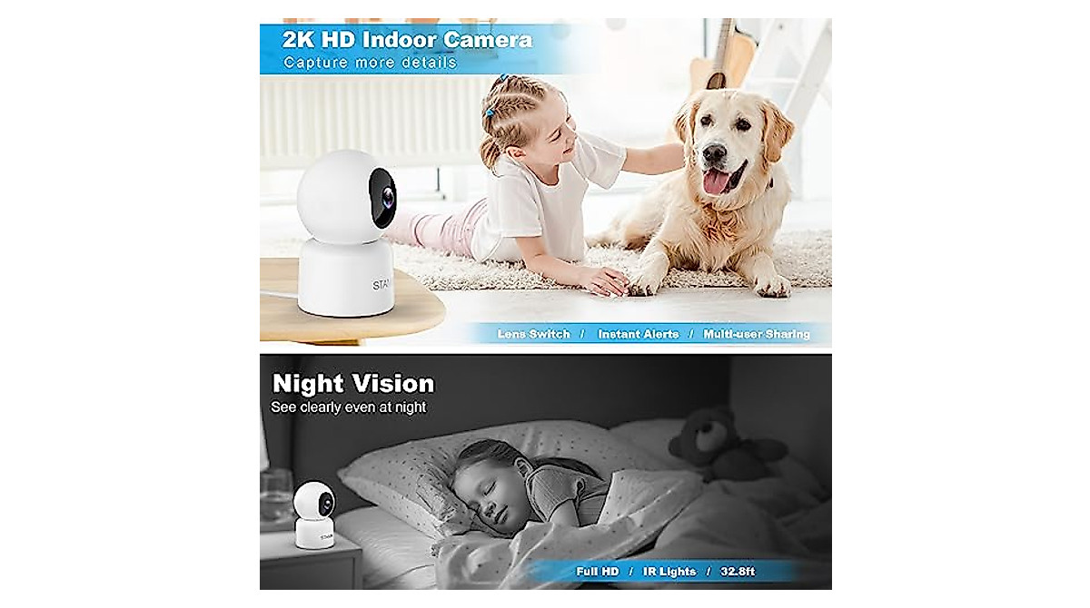STAMOL 2K WiFi Security Camera - Monitor Your Home