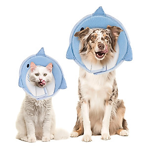FRIUSATE Cat Cone Collar Soft, Cute Cat Recovery Collar Soft Adjustable Cat Cones to Stop Licking Comfortable Breathable Lightweight Neck Cone for Cats Kittens Pet After Surgery