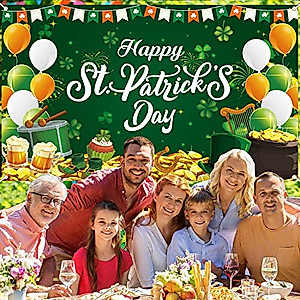 St Patricks Day Decorations for The Home, Happy Saint St Patrick‘s Day Decorations Banner ​Backdrop 72x44 Inch, Shamrock Irish Luck Day Saint Backdrop Party Supplies