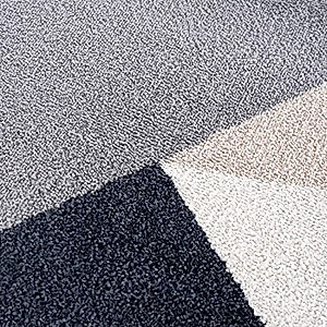 Abani Rugs Gray, Cream and Beige 6 ft. X 9 ft. Contemporary Rug. Repeated Triangles in Tones of Cream and Gray Inspired by mid-Century Design. Minimalistic Design Turkish Stain Resistant Area Rug.