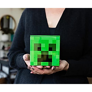MINECRAFT Creeper 4-Inch Tin Storage Box Cube Organizer with Lid | Basket Container, Cubby Cube Closet Organizer, Home Decor Playroom Accessories | Video Game Toys, Gifts and Collectibles