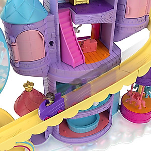 Polly Pocket Dolls & Playset, Rainbow Funland Theme Park with 2 Unicorns, Polly & Shani Micro Dolls, 25 Surprise Accessories