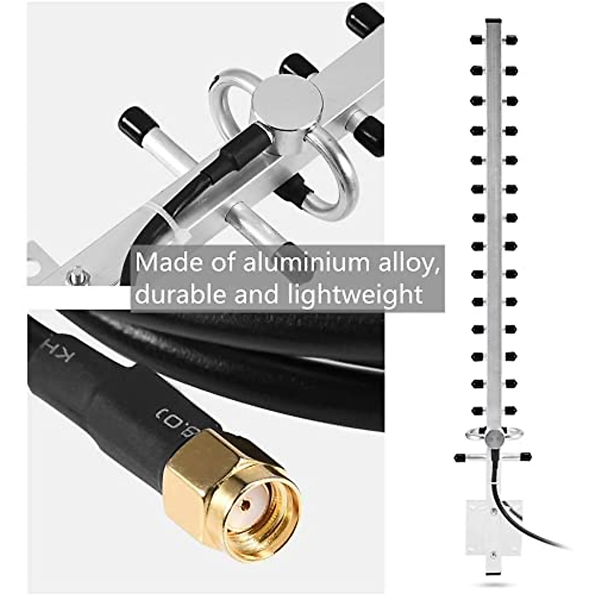 Yoidesu Directional Yagi Antenna 25dBi 2.4GHz Antenna with RP-SMA Connector 2M Cable for Network Router Reapter USB Adapter IP Camera