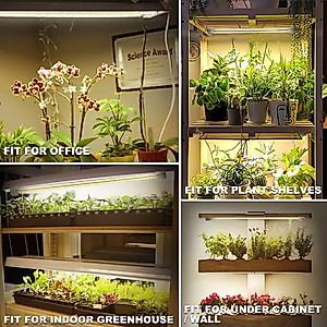 Mosthink LED Plant Grow Light Strips Full Spectrum for Indoor Plants with Auto ON/Off Timer, 48 LEDs / 4 Dimmable Levels, Sunlike Grow Lamp for Hydroponics Succulent, 2 Pack