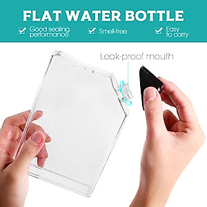 HEALLILY Flat Water Bottle Transparent Flat A5 Water Bottle Travel Outdoor Supplies