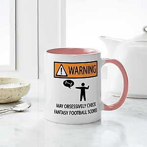 CafePress Checks Fantasy Football Scores Mug Ceramic Coffee Mug, Tea Cup 11 oz