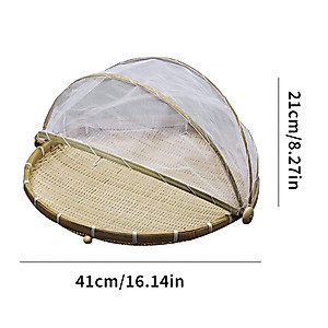 Jlong Food Serving Basket Tray Hand-Woven Round Fruit Vegetable Bread Storage Container With Cover