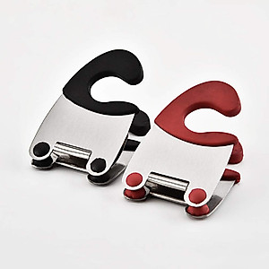 DOITOOL Pot Clip Holder Utensil Pot Clip Spoon Rest Stainless Steel Kitchen Gadget for Restaurant Home Utensil Rest Black