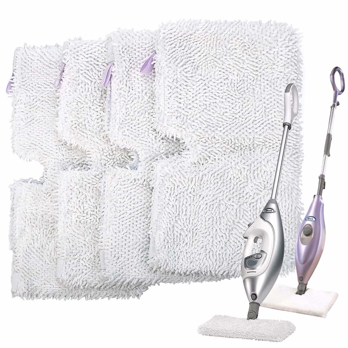 Flammi Steam Mop Replacement Pads for Shark S3500 Series S3501 S3601 S3550 S3901 SE450 S3801CO S3601D S2901 S2902 Steam Pocket Mop, 4 Pack