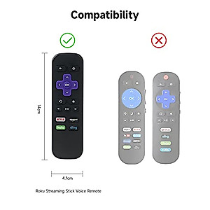 Protective Case for Roku Express/Express+,Roku 2 (4210R),Roku LT,Premiere,RC83,Streaming Stick RC41,3800RT,TCL R655 Remote Case Light Weight Shock Proof Silicone Remote Cover(Glow in Dark Green)