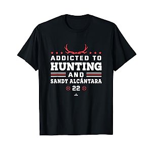 Deer Hunting and Sandy Alcantara Miami MLBPA T-Shirt