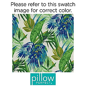 Pillow Perfect 586601 Perfect Outdoor/Indoor Soleil Bench/Swing Cushion, 45" x 18", Blue/Green