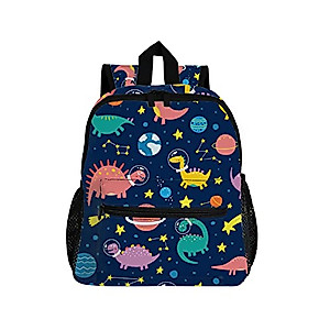 Dinosaurs Space with Planets Backpack Toddler Girls Boys Preschool School Bag Kids Casual Travel Daypack Bookbag Schoolbag for Primary Children Students