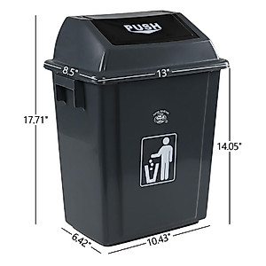 Kiddream 4 Packs 5 Gallons Swing Lid Garbage Can, Plastic Trash Can