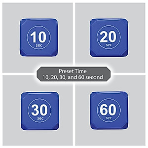Time Cube Plus Preset Timer for HIIT Workouts, Fitness and Exercise Routines, Cardio and Cross Fit Countdowns, Blue, 10, 20, 30 and 60 Seconds