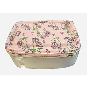 COOK WITH COLOR 24 PIECE PLASTIC RECTANGULAR FOOD CONTAINERS, 12 LIDS & 12 CONTAINERS CAPACITY 33.8 OZ (1L) 9 X 6 X 2 (CHERRIES)