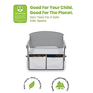 Delta Children MySize Kids Convertible Activity Bench - Greenguard Gold Certified, Grey