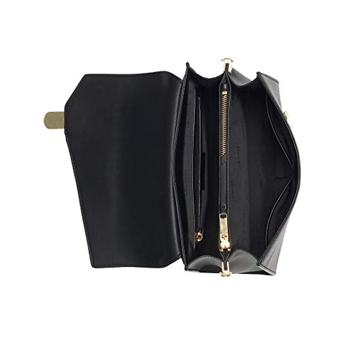 Calvin Klein Iris Hermine Leather Top Handle Satchel, Black/Gold