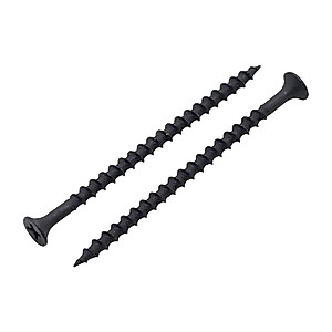 TOUHIA 100pcs M4 Drywall Screws #8 x 2-3/4" Coarse Thread Phillips Bugle Head Wood Screws, Self Tapping, Carbon Steel, Black Oxide Finish