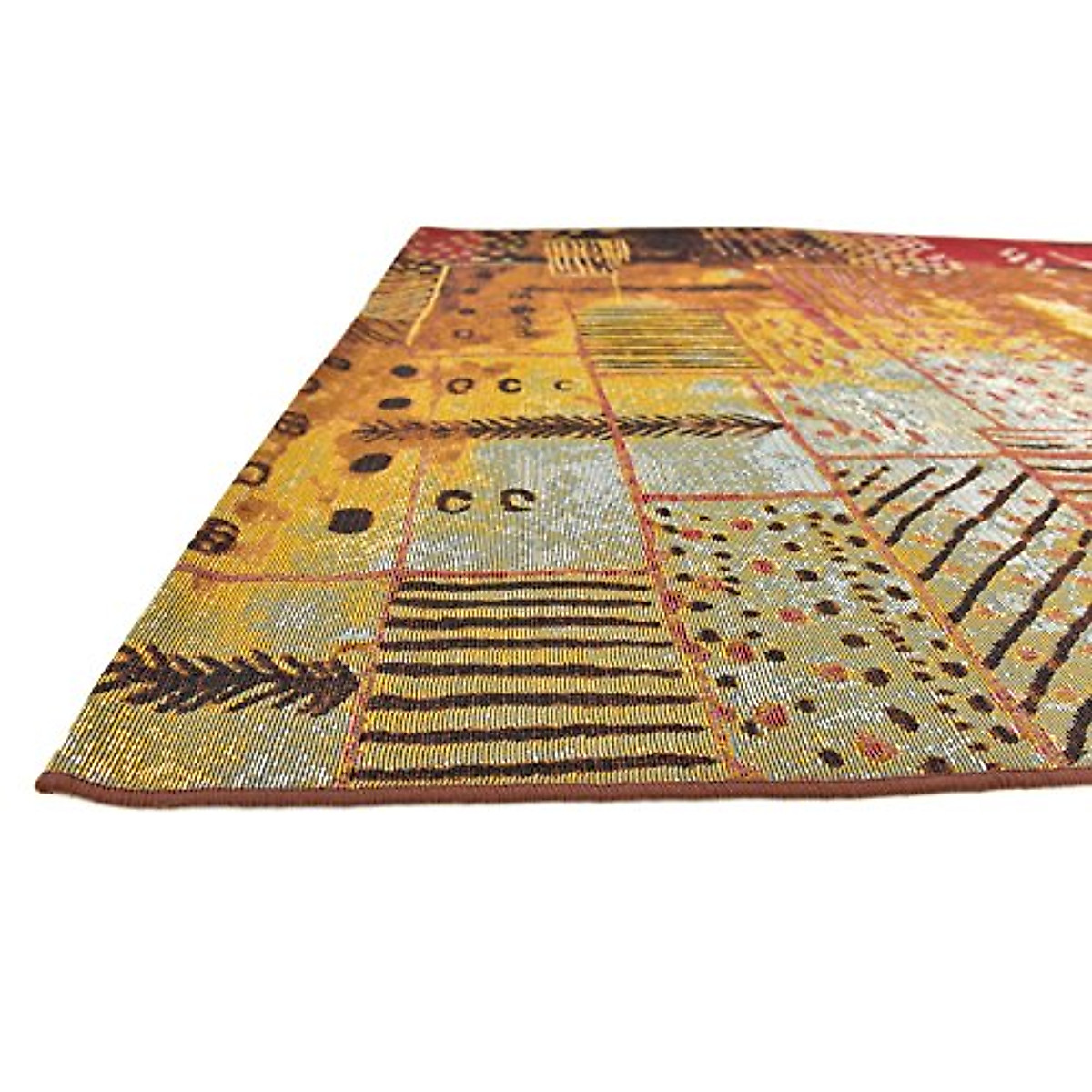Unique Loom Outdoor Modern Collection Area Rug - Pine (5' 3" x 8' Rectangle, Multi/ Brown)
