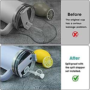 Airboat Silicone Spill Proof Stopper Set and Protective Boot for Stanley H1.0 40oz 30oz Tumbler, Leak Proof Straws Topper, Cover Cap and Anti Slip Bottle Bottom Boot Sleeve for Stanley Mug Cup