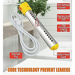 Lolicute 1500w Bucket Heater,Portable Electric Immersion Heater, Bathtub Heater Hot Water for Kitchen/Bathroom/Outdoor with Digital Thermometer