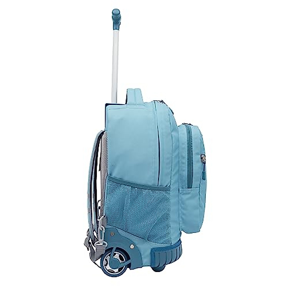 Travelers Club Rolling Backpack with Shoulder Straps, Aqua, 18-Inch
