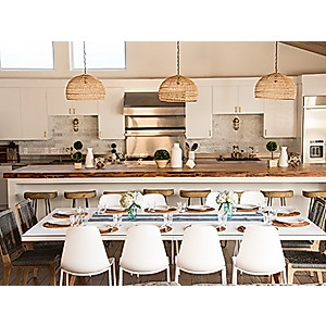 Kouboo 1050100 Open Weave Cane Rib Dome Hanging Ceiling Lamp, One Size, Wheat