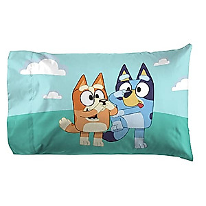 Jay Franco Bluey & Bingo Toddler Size Sheet Set - 3 Piece Set Super Soft and Cozy Kid’s Bedding - Fade Resistant Microfiber Sheets (Official Bluey Product)