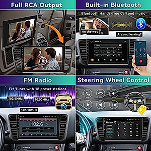 UNITOPSCI Android 11 Car Radio for Subaru Legacy Outback 2005 2006 2007 2008 2009 Wireless CarPlay Android Auto 9”Touchscreen Bluetooth GPS Navigation FM USB Subwoofer SWC with AHD Backup Camera