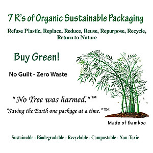 No Tree Was Harmed Set of 4, Bamboo Toothbrushes 2-18cm, 2-16 cm, 4 Bamboo Toothbrush Rectangular Covers and an Olive Cotton Travel Bag and Wrapped in Bamboo Kraft Paper – (4-18cm 4 - Covers 1 Pouch)