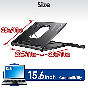 ELECOM Ergonomic Laptop Stand/Multi-Angle Adjustable/Heat Vent/Portable/Foldable/Laptop Up to 15.6 inches Black PCA-LTS8BK, Normal - Black