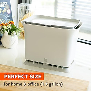 Full Circle Fresh Air Odor-Free Kitchen Compost Bin, Gray