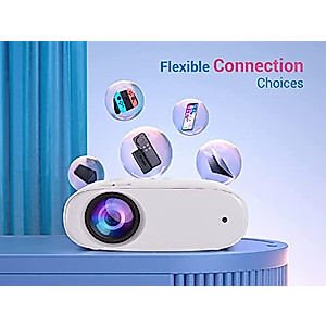 Projector with WiFi, 2023 Upgrade 9000L [100" Projector Screen Included] Projector for Outdoor Movies, 1080P Supported Mini Projector Compatible with TV Stick, iOS, Android, PS5