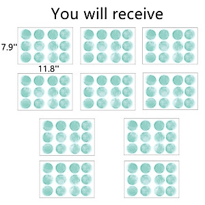 ROFARSO 120 Decals 2.2'' Cyan Polka Dots Wall Decals Stickers DIY Removable Peel & Stick Wall Art Decorations Home Decor for Nursery Bedroom Living Room Playing Room