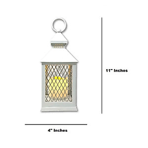 Farm House Lanterns {12 Pc Set} 10" Decorative Lanterns with Flameless LED Lighted Candle, 5HR Timer, Weather Resistant - Indoor Outdoor Home Garden Weddings (12 Pack - White)