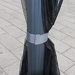 Sunshine Outdoor Replacement Gazebo Mosquito Netting 4 Panels with Zipper for Garden Patio Backyard (10'x10', Grey)(Netting Only)