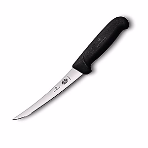 Victorinox Fibrox Pro 6-inch Curved Boning Knife with Flexible Blade, Black