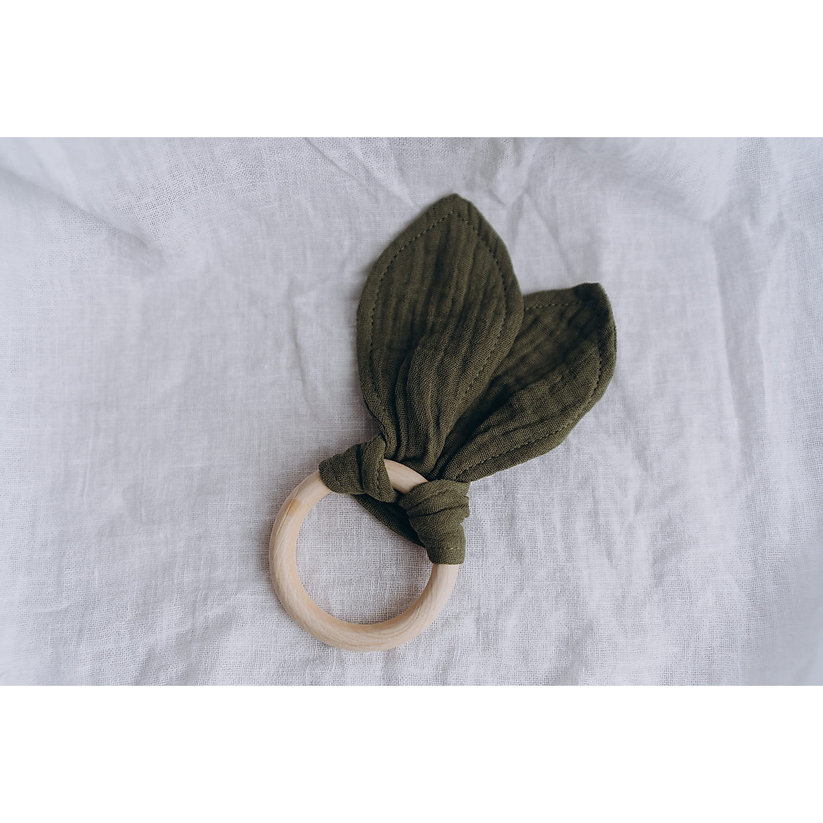 Little Babes 100% Organic Cotton Muslin Crib Sheet | Fitted Crib Sheet for Standard Crib Mattress or Toddler Mattress | Breathable Sheets |Neutral Crib Sheets| Included: Bunny Comforter| Olive Green