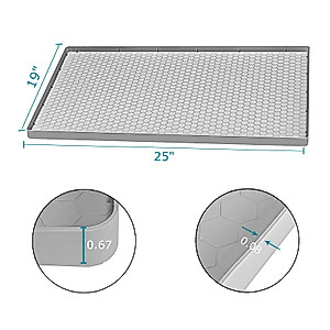 Jacooxi Under Sink Mat 25 x 19, Silicone Under Sink Mats for Kitchen Waterproof, Under Sink Liner, Light Grey