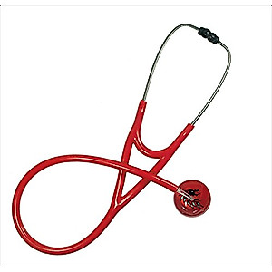 Stethoscope - Clinical Grade - Professional - Single Adult - 138 Dragon Head, Red; Red Tubing by Ultrascope