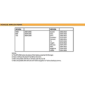 Crux BTS-HN2 Bluetooth Music Streaming for Select Honda Vehicles, 5" X 1.5" X 8.25"