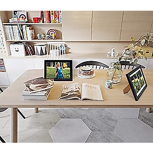 Golden State Art, 8.5x11 Black Wooden Picture Frame - White Mat for 2-5x7 Photos or 8.5x11 Certificate Without Mat - Real Glass - Easel Stand for Landscape/Portrait Table Display