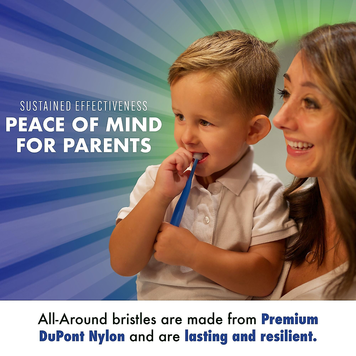 Brilliant Oral Care Kids Toothbrush with Soft Bristles and Round Head, for a Child Approved, Easy to Use All-Around Clean Mouth, Ages 5-9 Years, Royal Blue, 1 Pack