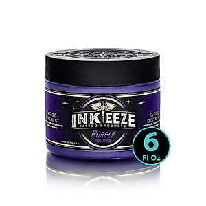 INK-EEZE Purple Tattoo Ointment for Artists and Aftercare, Essential Oils, Petroleum Free, Cruelty Free, Made in USA, Lavender, 6oz