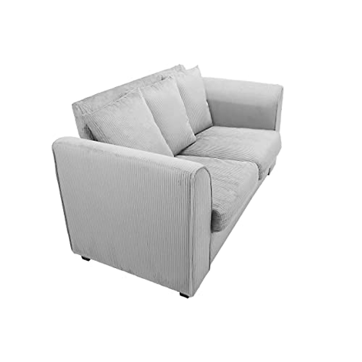 UBGO Modern 56.7“Mid-Century Loveseat,2 Sofa Couch Tufted for Living Room,Love Seat for Small Spaces Bedroom, Office, Apartment,Dorm,Gray Fabric, Grey