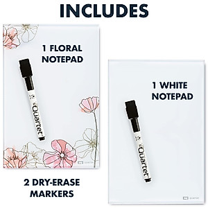 Quartet Glass Desktop Notepad, 9" x 6", Whiteboard, Dry Erase Surface, Dot/White, 2 Pack (GDP96D)