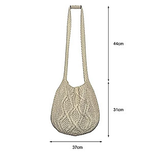 Crochet Tote Bag for Women Knitted Shoulder Bags Aesthetic Crocheted Bags Purse Fairy Grunge Hobo Bag Crochet Crossbody Bag