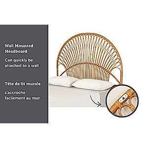 South Shore Balka Rattan Wall-Mounted Headboard, Queen