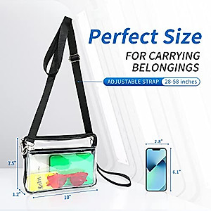 Mildbeer Clear Purses for Women Stadium, Small Clear Purse Stadium Approved with Removable Straps for Concert Festivals and Work